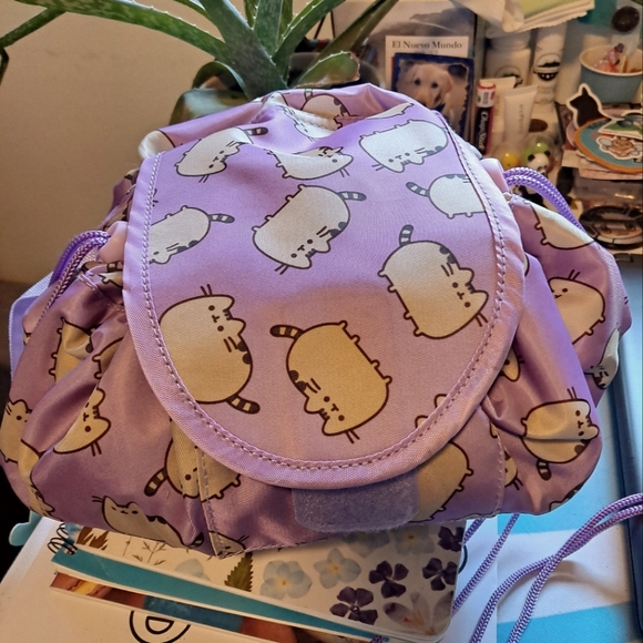 Pusheen | Bags | Pusheen Purple Drawstring Pouch Bag | Poshmark